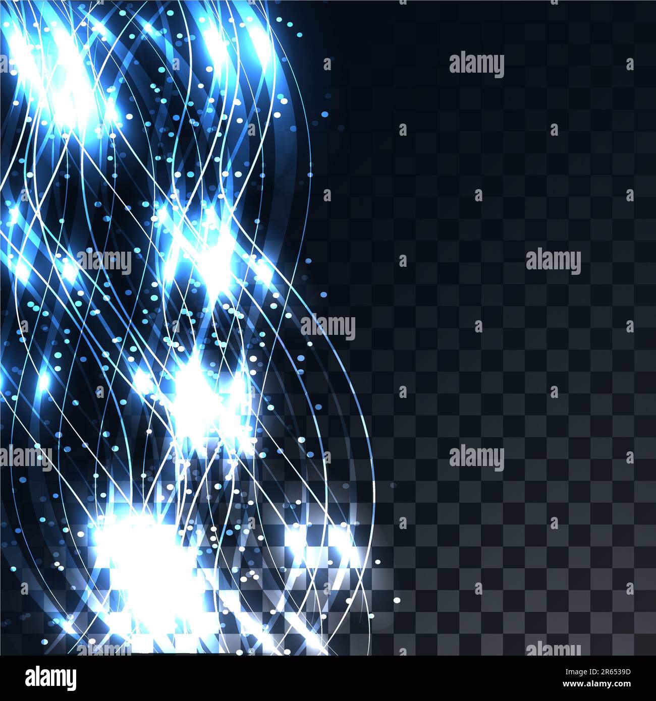 Blue lines abstract energetic magical electric magic waves on a ...