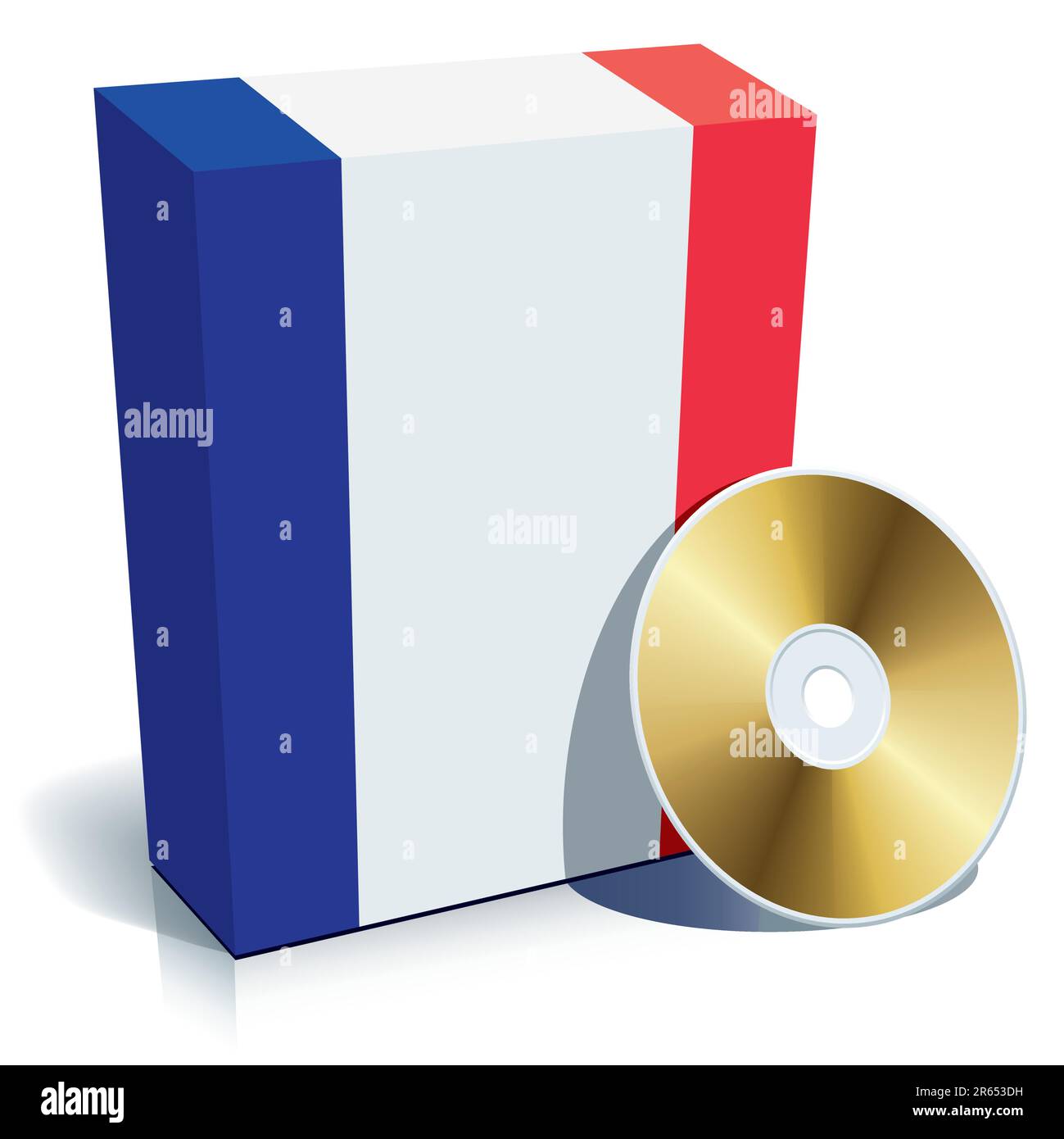 French software box with national flag colors and CD Stock Vector Image ...