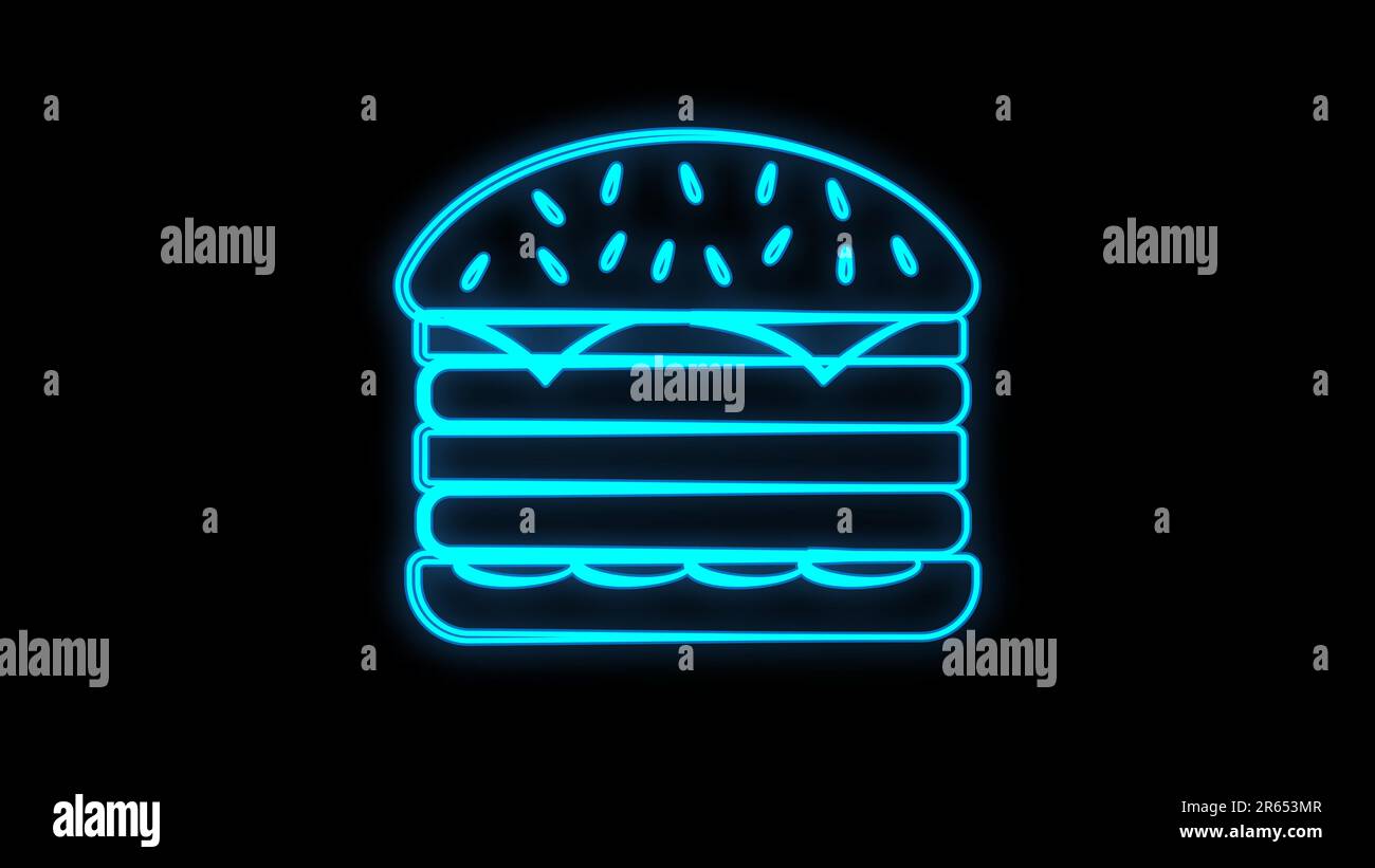 Vector realistic isolated neon sign of Burger logo for template ...