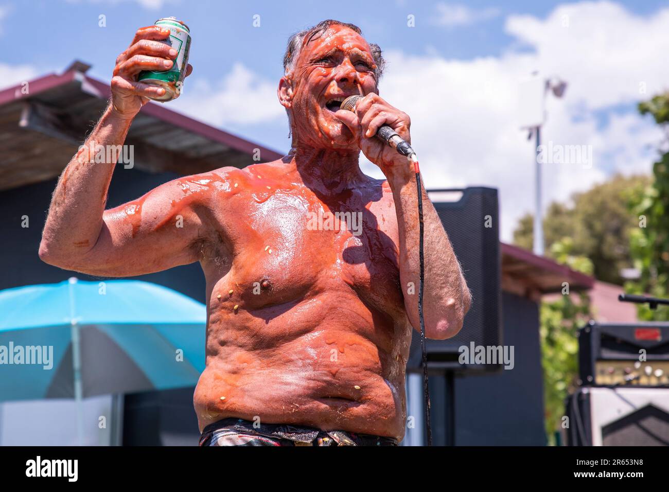 Barcelona, Spain. 2023.05.20. Frank Castro perform on the pool at ...