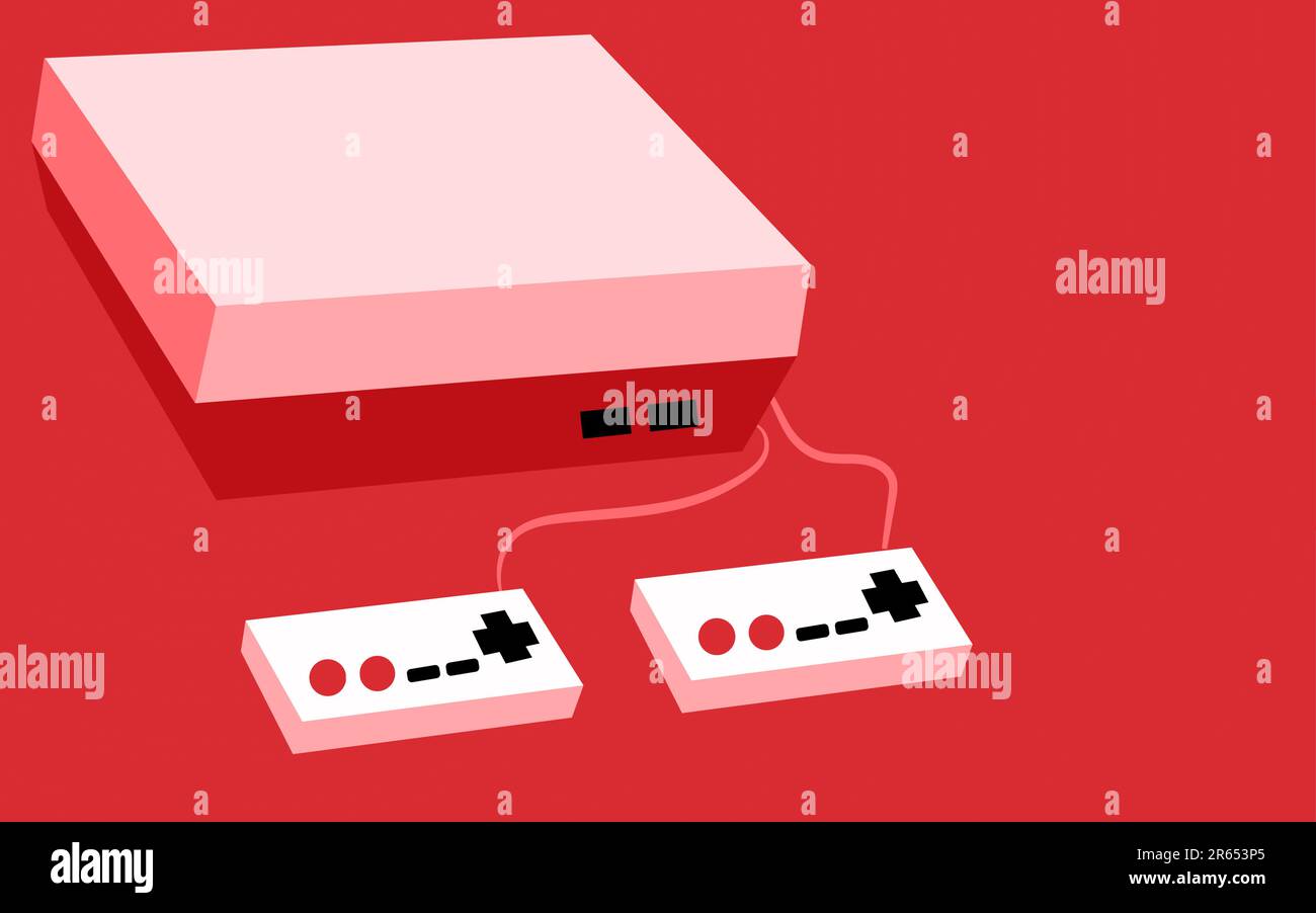 Pink old retro hipster rectangular volumetric vintage antique game ...