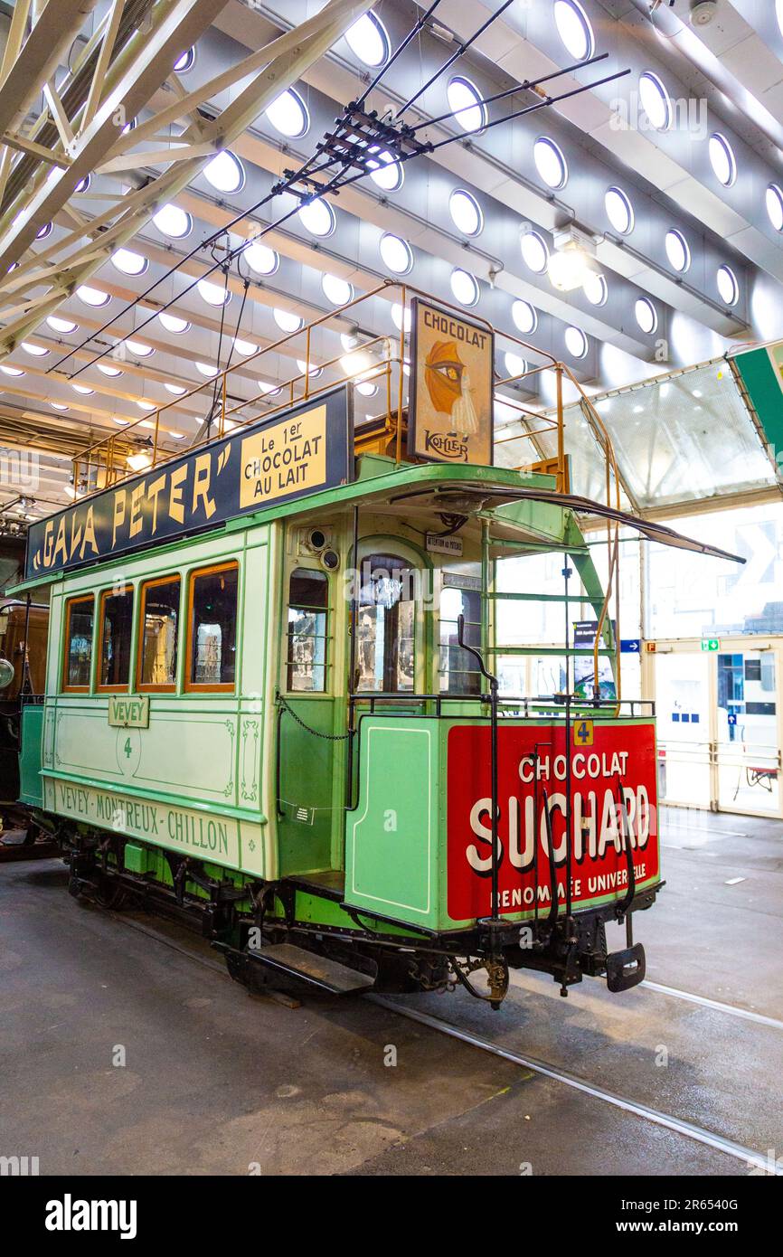 Electric tram motorcar Ce 1/2 1888 Vevey - Montreux - Chillon VMC Tram ...