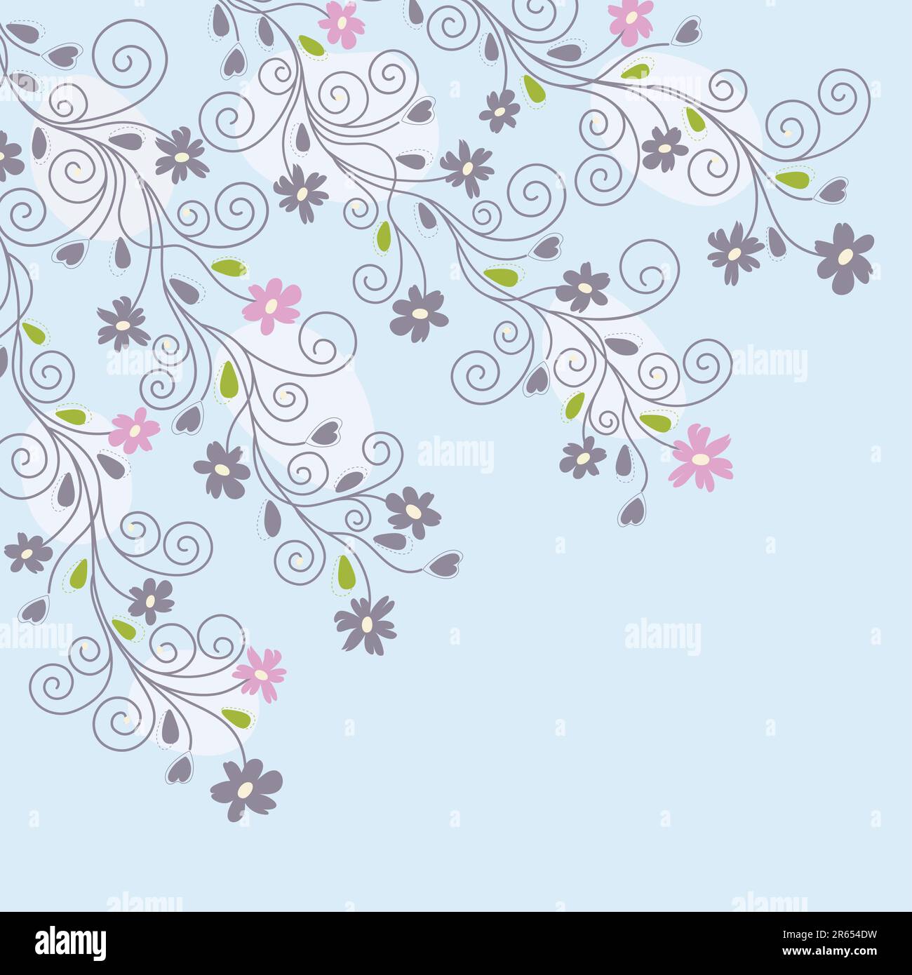 Cute light blue floral background vector illustration Stock Vector ...