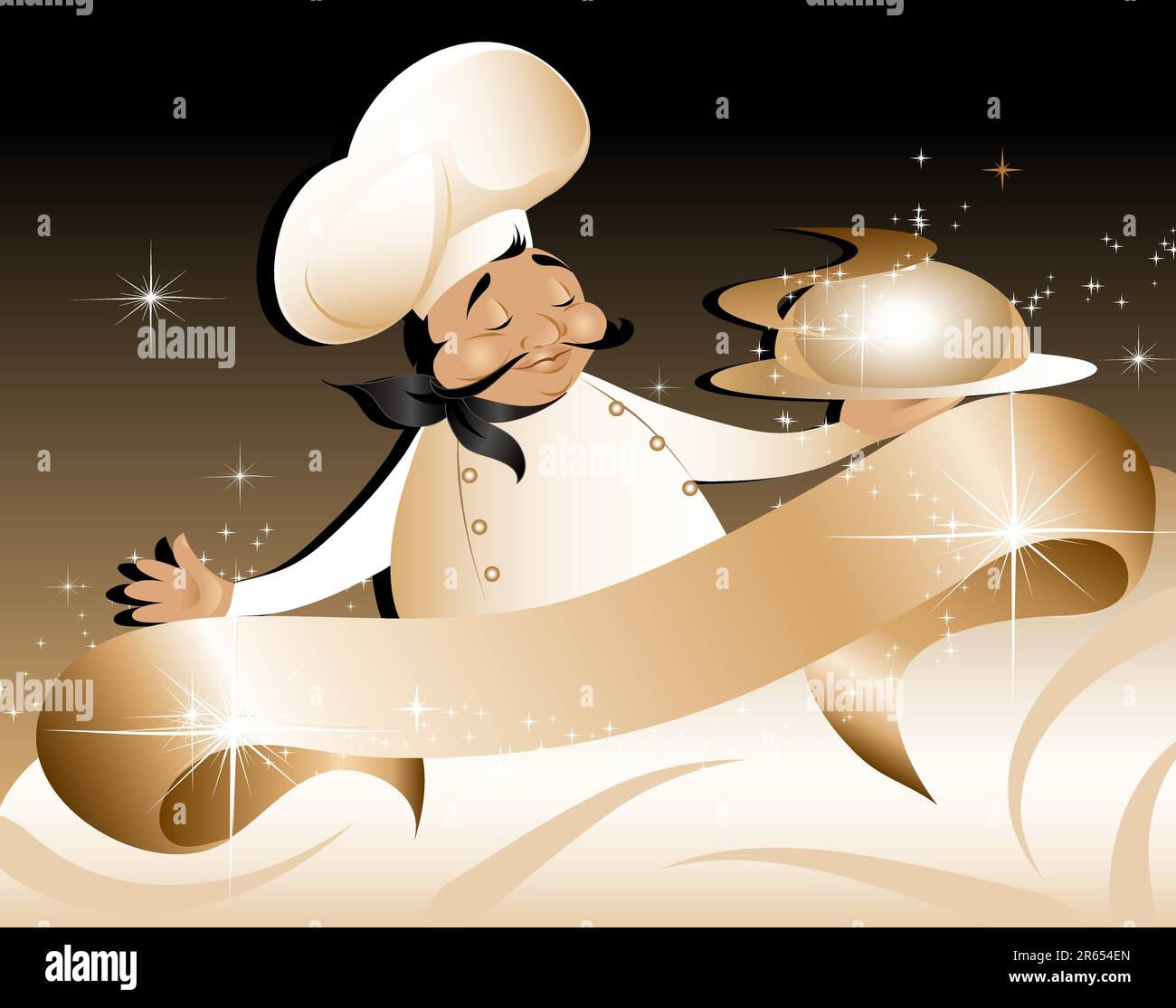 Chef with banner illustration Stock Vector Image & Art - Alamy