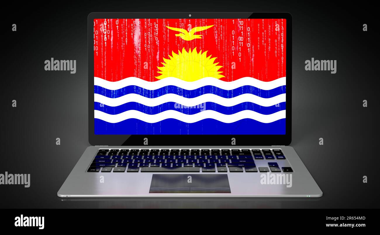 Kiribati - country flag and binary code on laptop screen - 3D illustration Stock Photo - Alamy