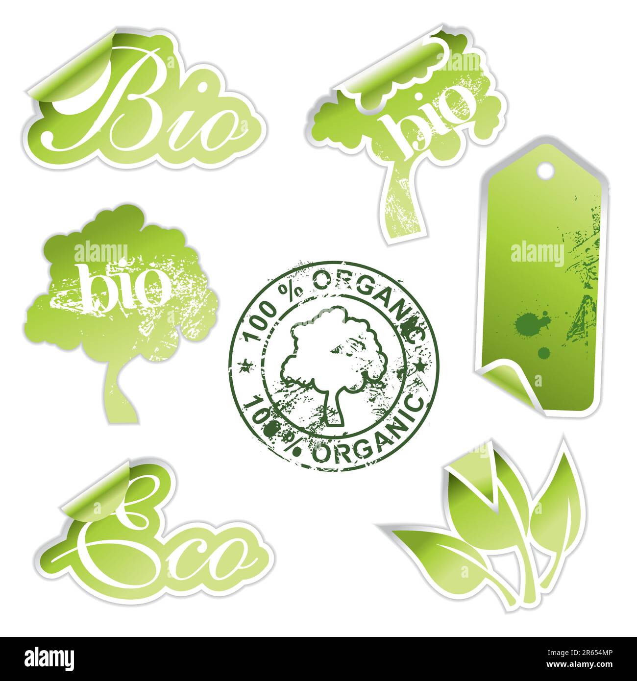 green eco stickers - vector illustration Stock Vector Image & Art - Alamy