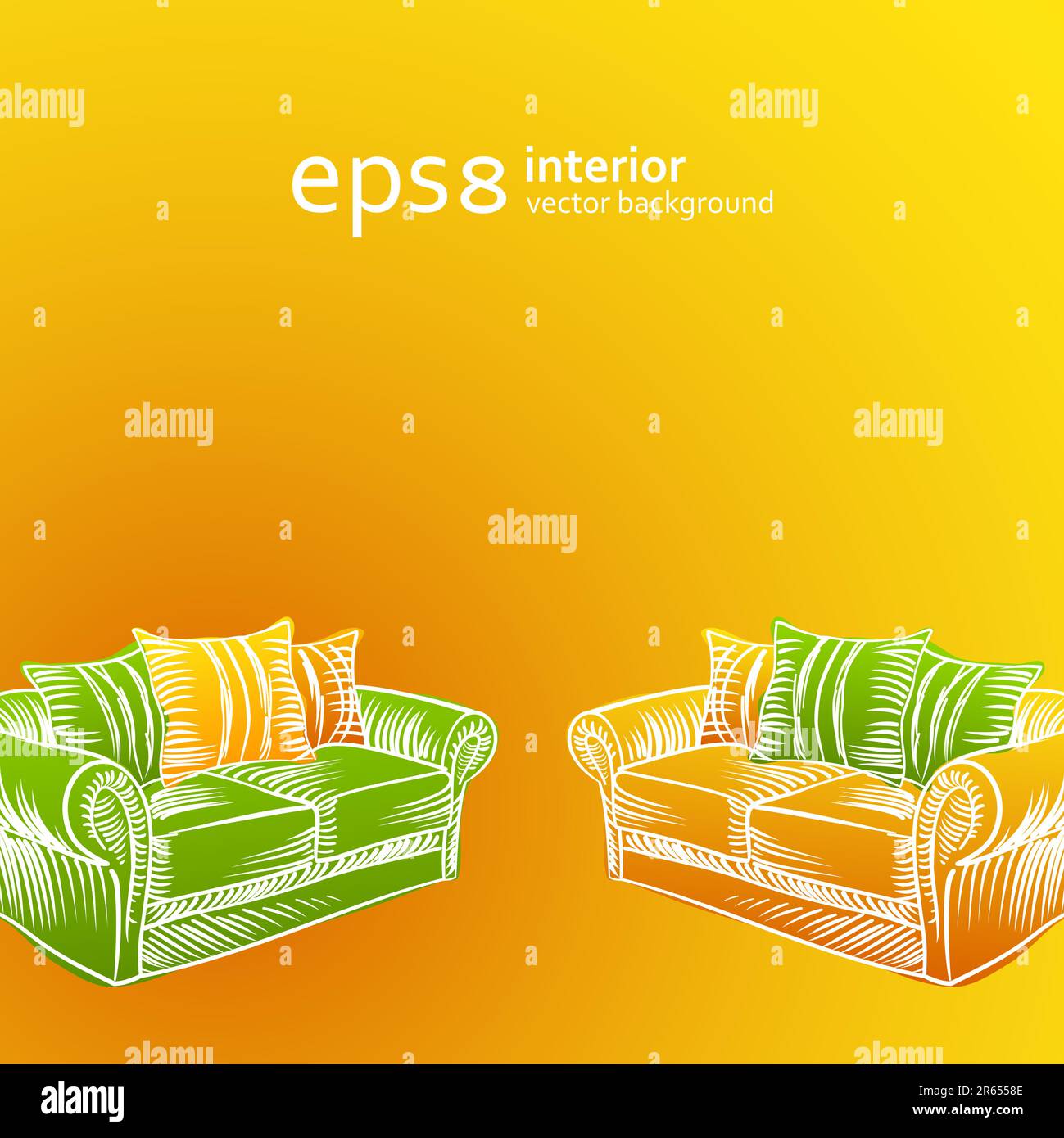 Stylish home office interior Stock Vector Images - Alamy