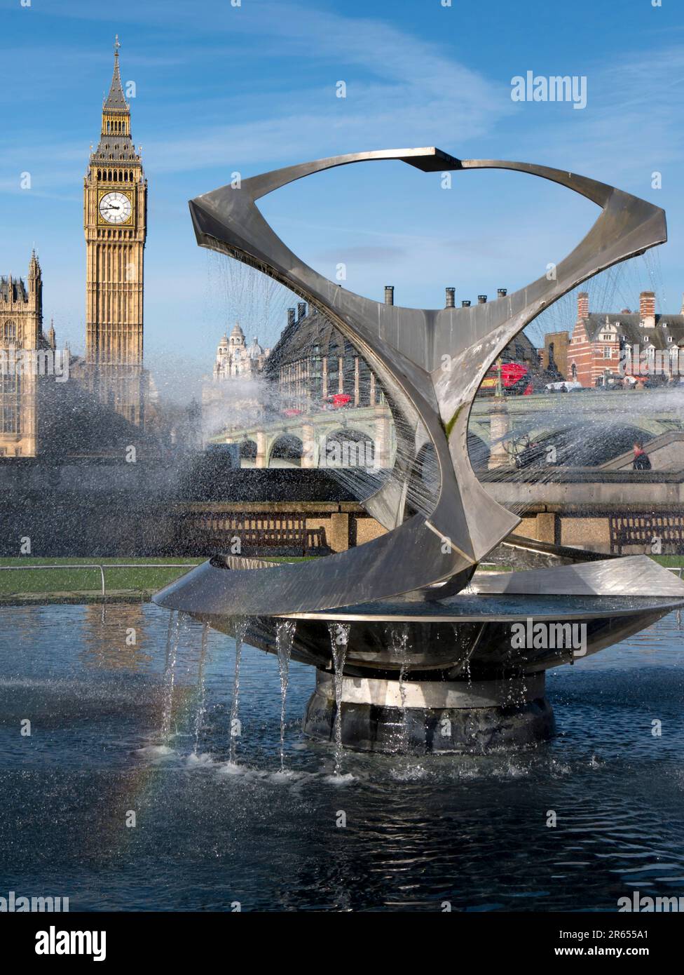 UK, England, London, Big Ben, Gabo's Fountain Stock Photo - Alamy