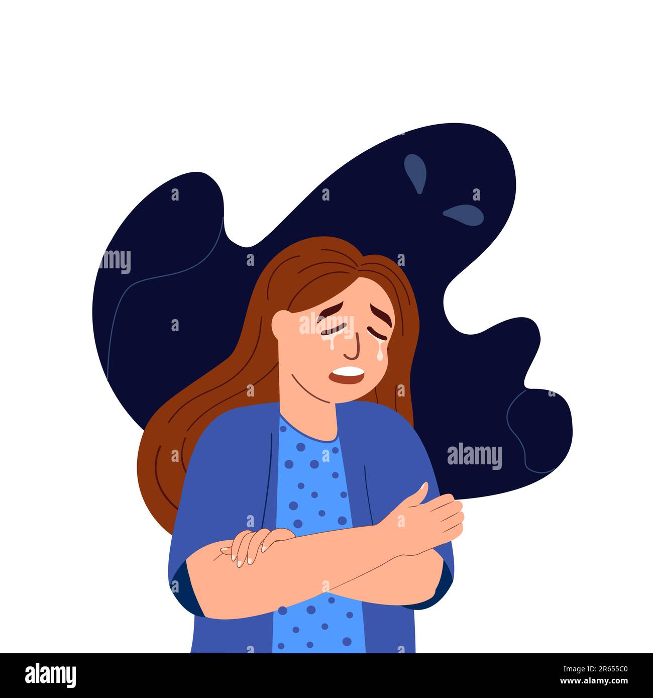 Afraid Nervous Worried Girl in Emotional Burnout and Panic.Disappointed ...