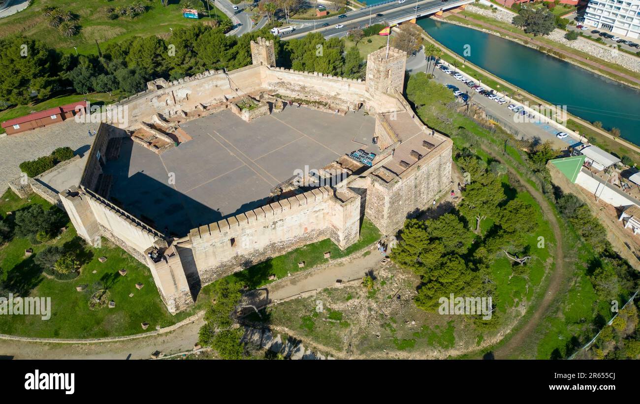 view of the Sohail castle in the municipality of Fuengirola, Andalusia ...