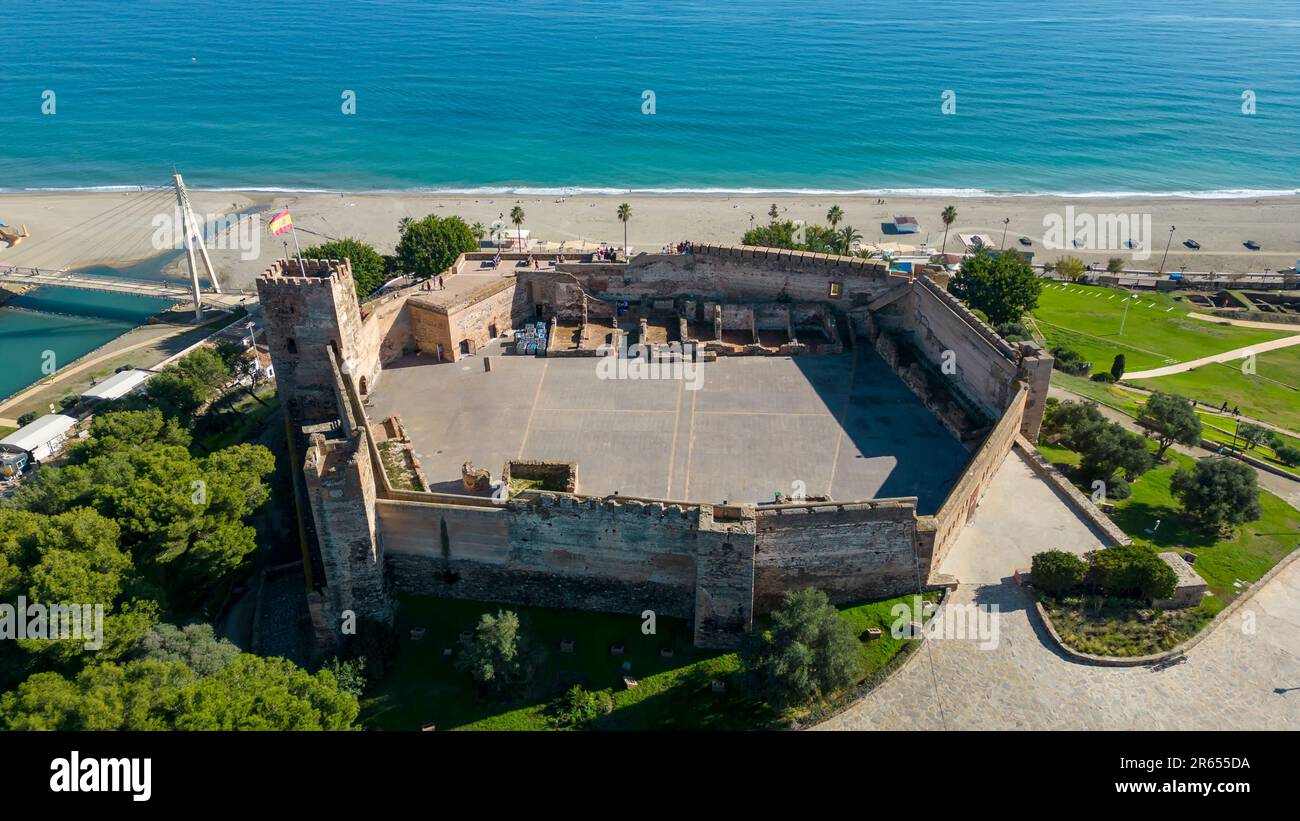 view of the Sohail castle in the municipality of Fuengirola, Andalusia ...