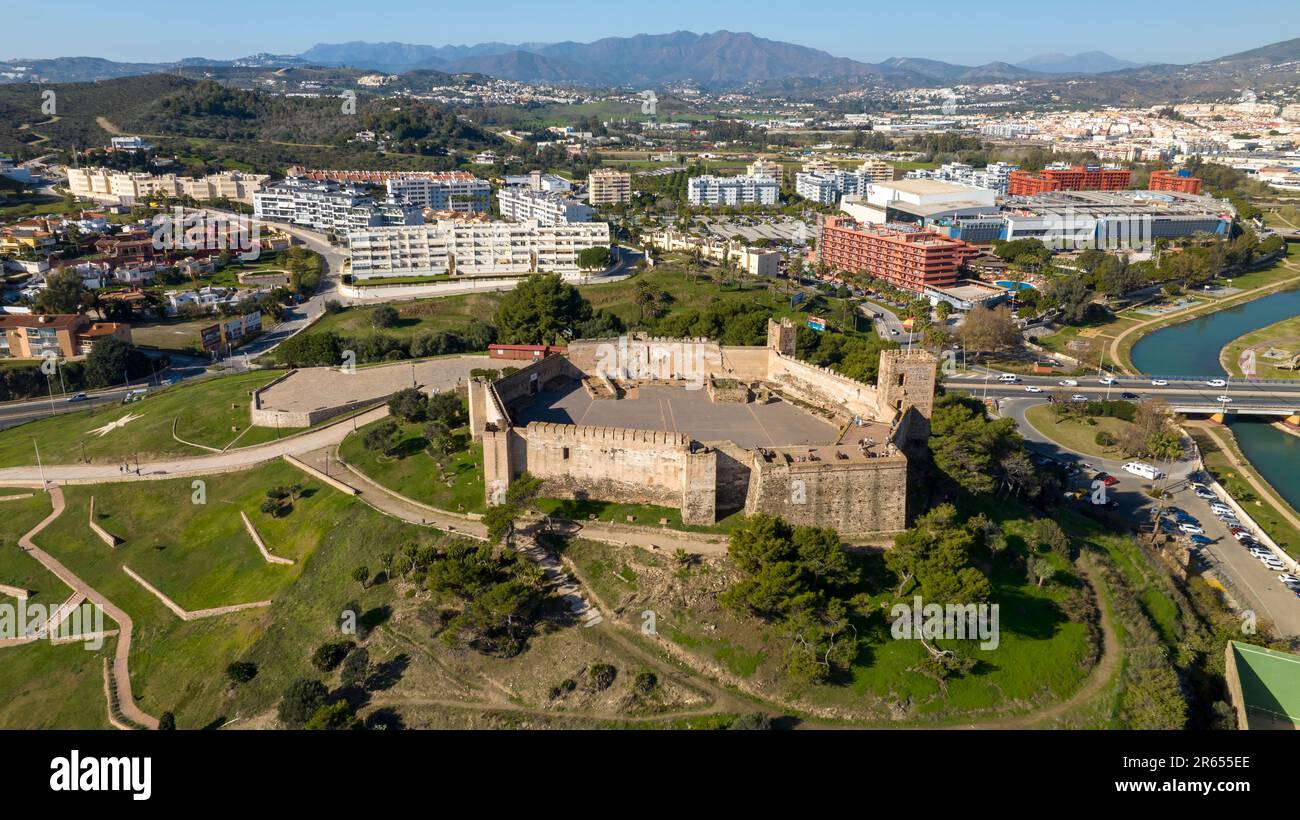view of the Sohail castle in the municipality of Fuengirola, Andalusia ...