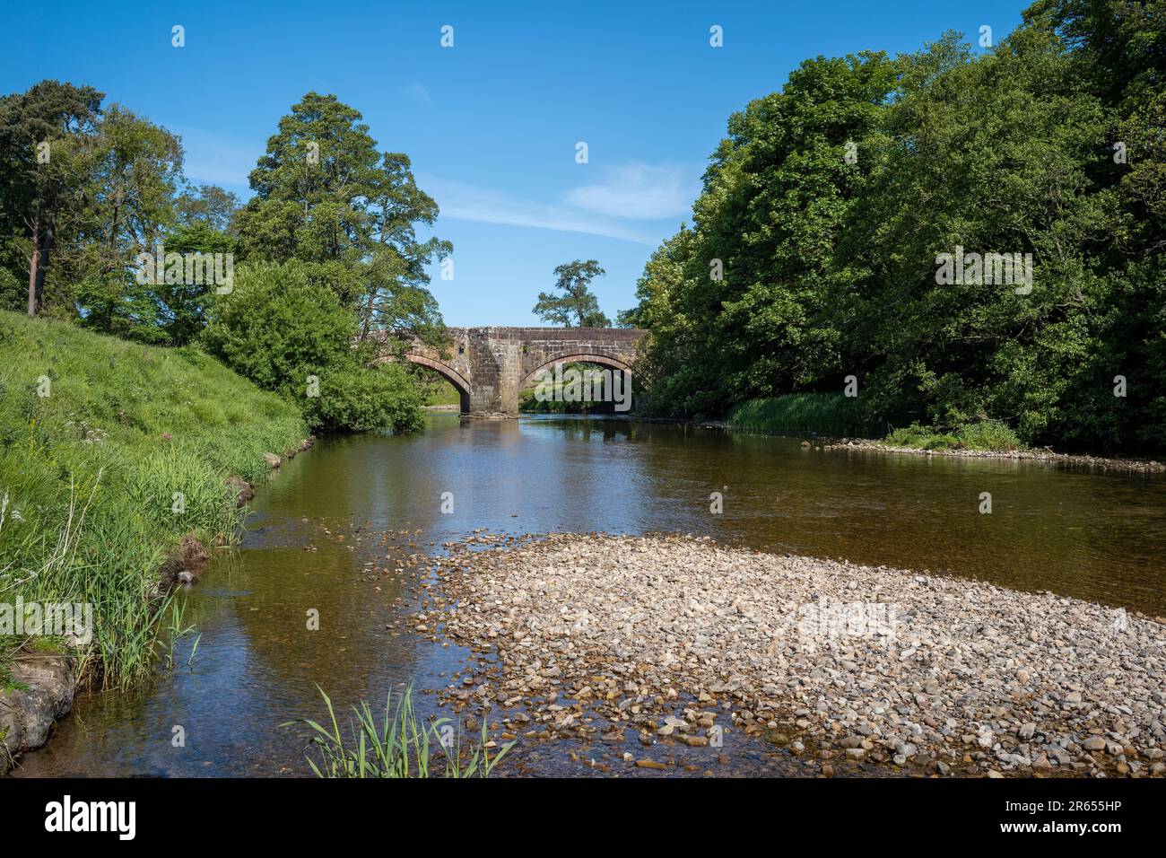 The 16th century multi-span bridge over the river Eden at Warcop, Eden ...