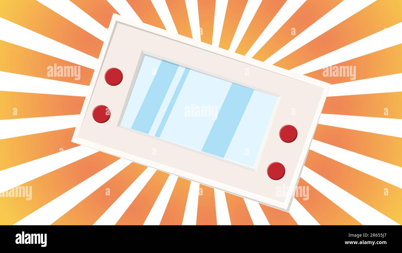 Old retro vintage hipster handheld game console with screen and buttons ...