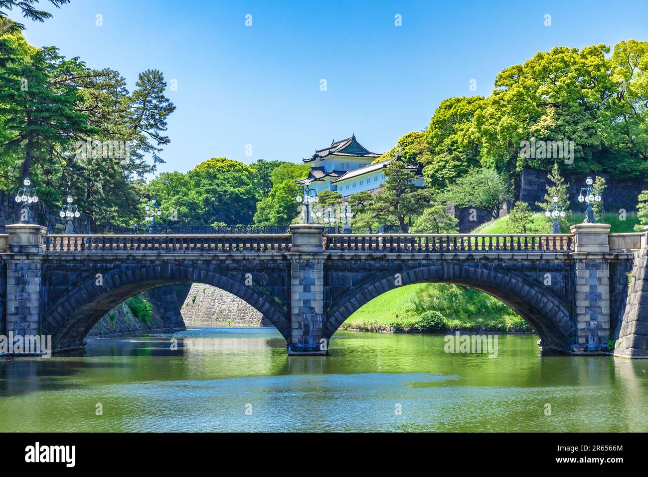 Nijubashi Bridge and the Imperial Palace in spring Stock Photo - Alamy