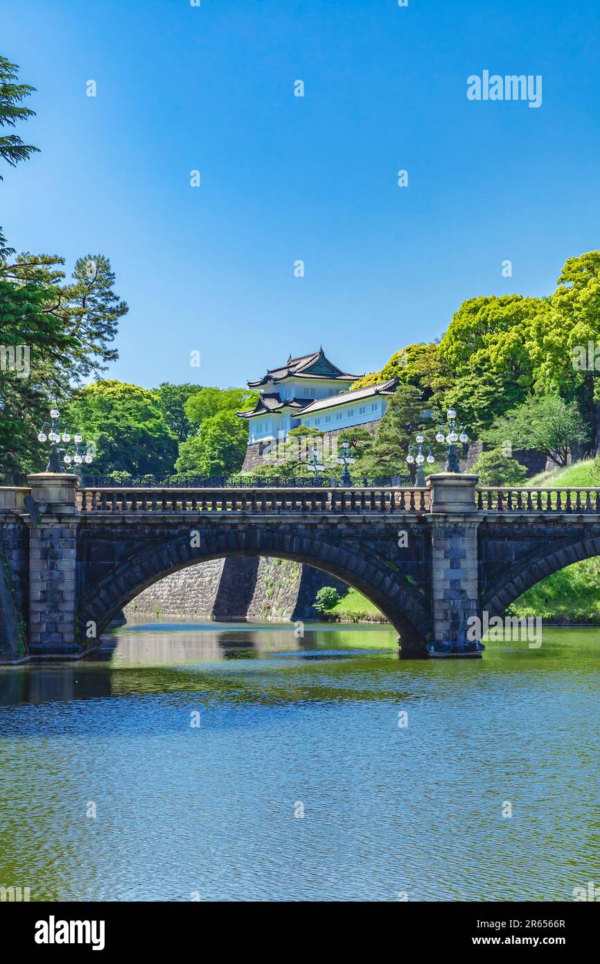 Nijubashi Bridge and the Imperial Palace in spring Stock Photo - Alamy