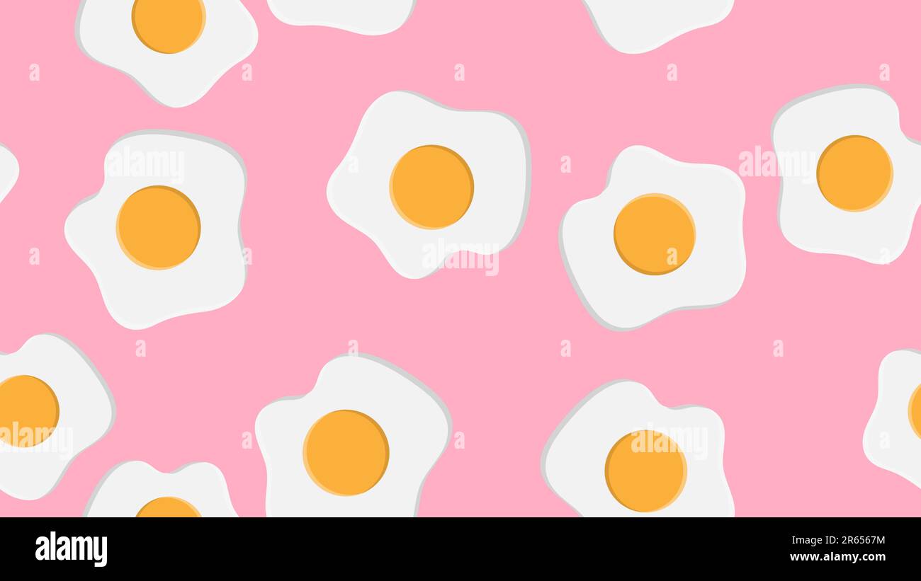 Egg seamless pattern. Cartoon with simple gradient design. Fried and ...