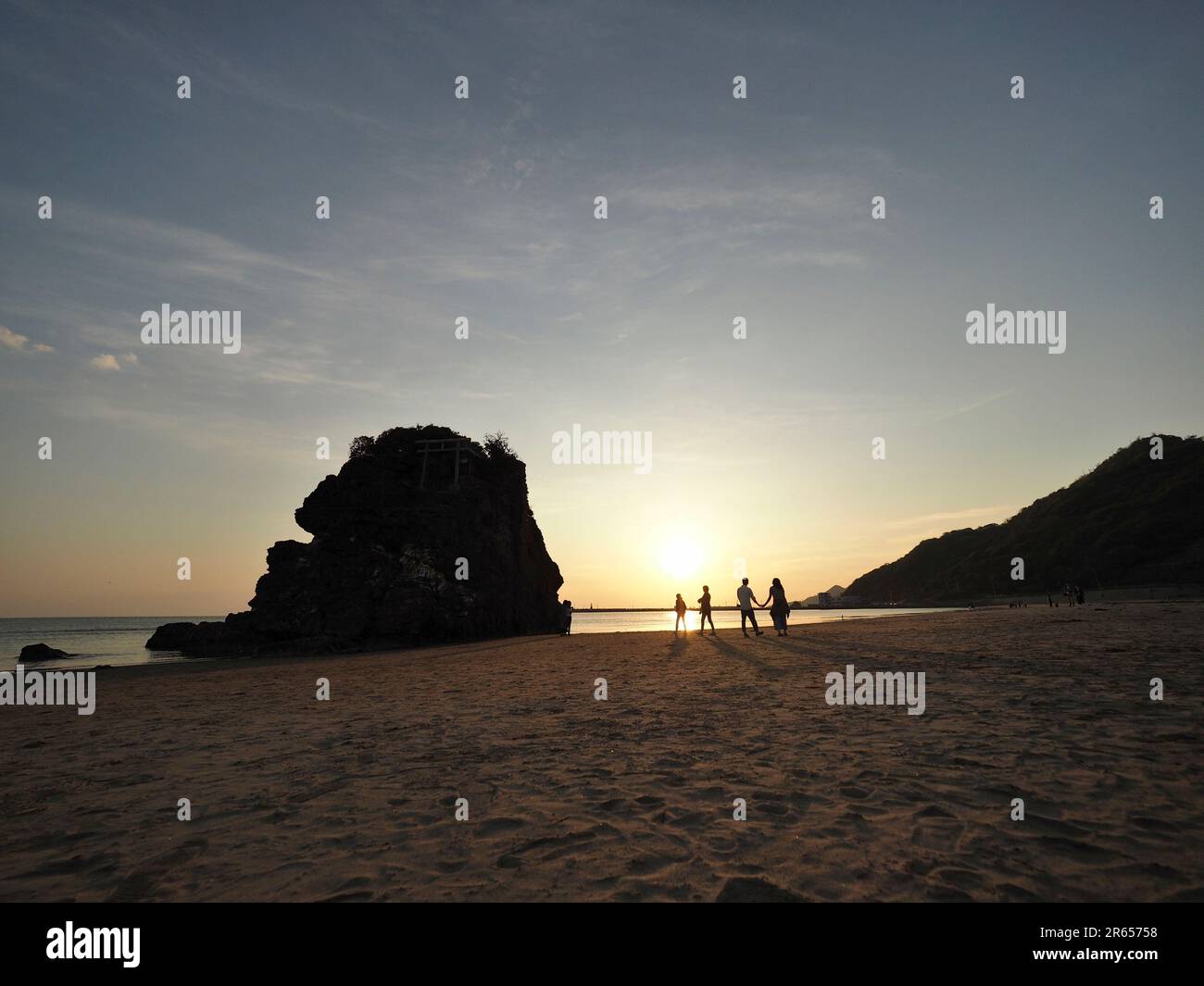 Sunset and Inasa Beach Stock Photo - Alamy