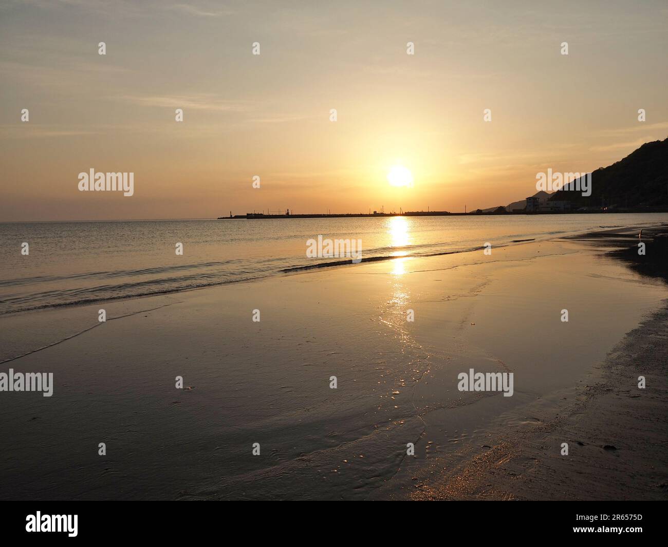 Sunset and Inasa Beach Stock Photo - Alamy