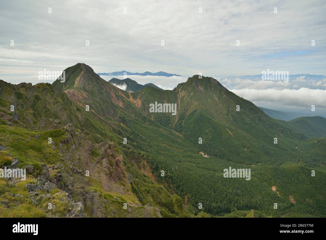 Akadake and Mt. Amida on Yatsugatake Stock Photo - Alamy