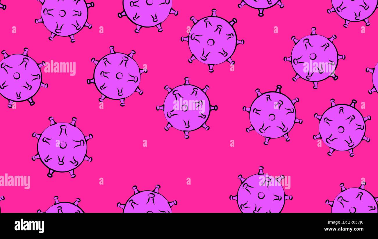 Endless seamless pattern of violet dangerous infectious deadly ...