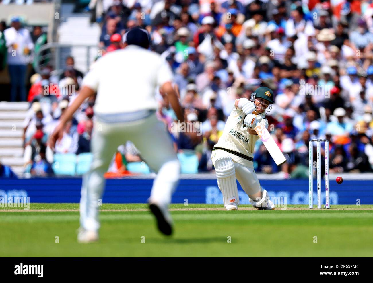 Australia's David Warner bats during day one of the ICC World Test ...