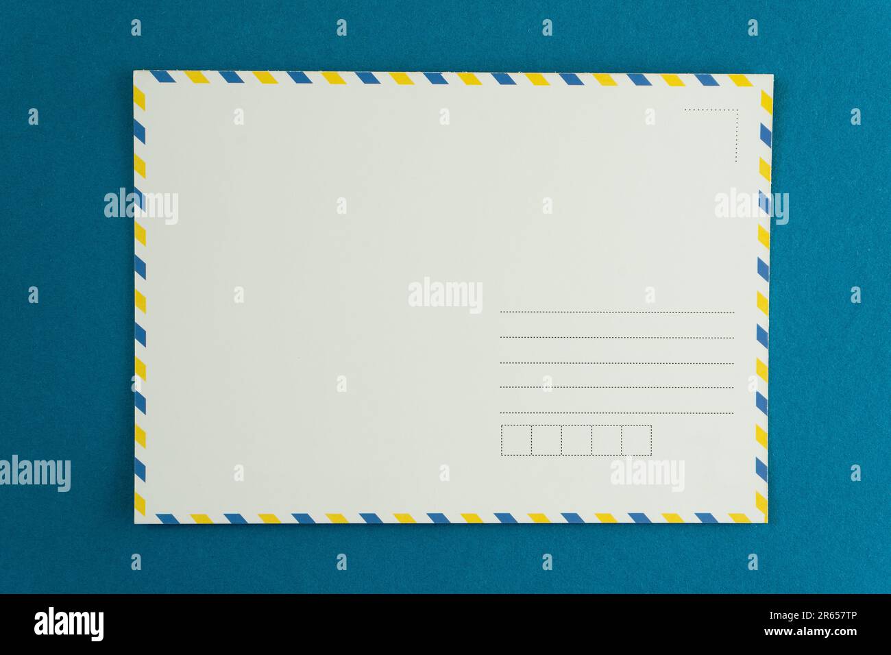 Blank postcard of an open letter. Mail background. Postcrossing layout ...