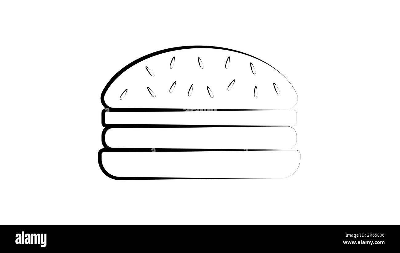 Double burger outline vector icon. Thin line black double burger icon ...