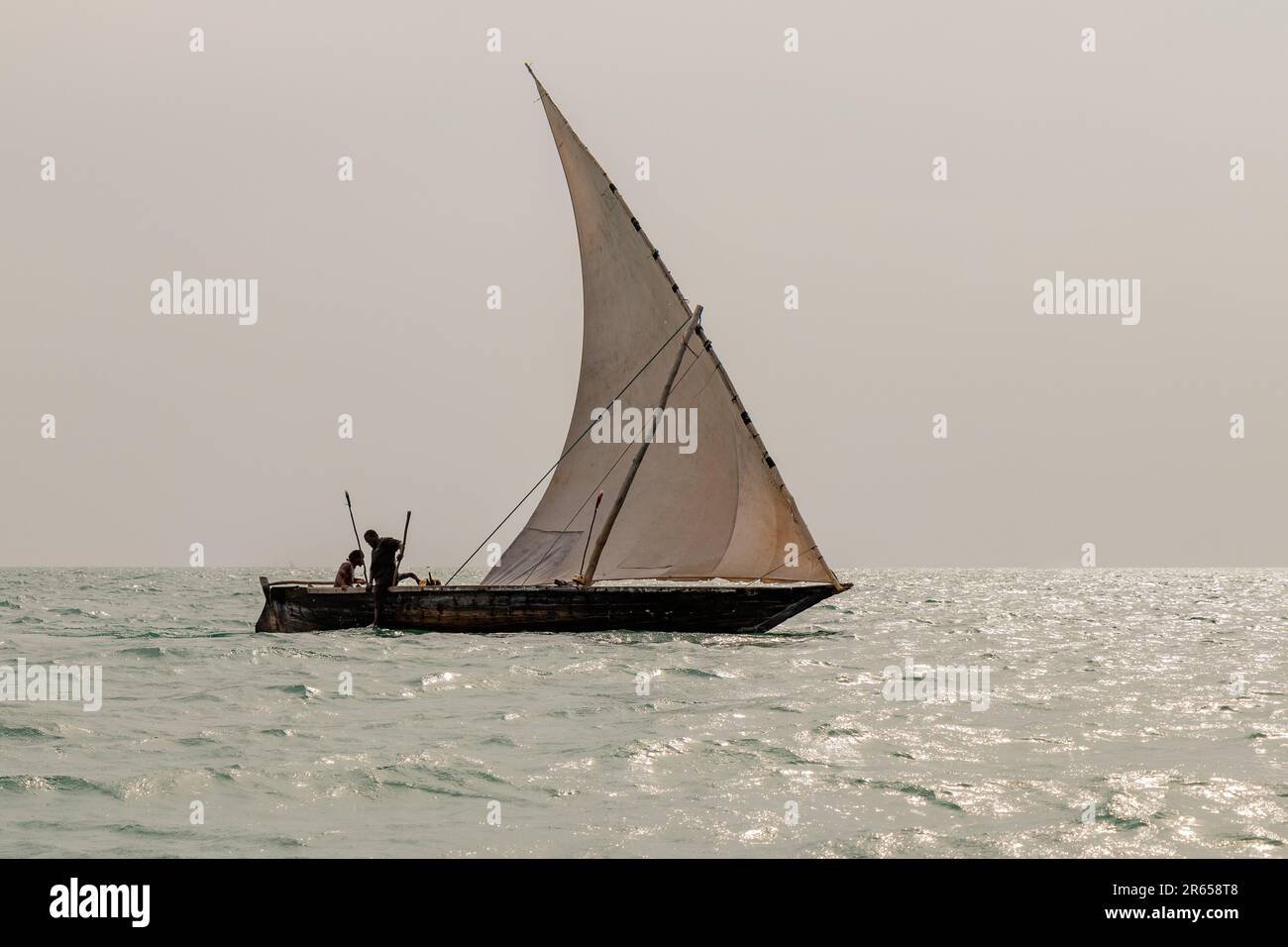 Sailing boat navigating open sails hi-res stock photography and images ...
