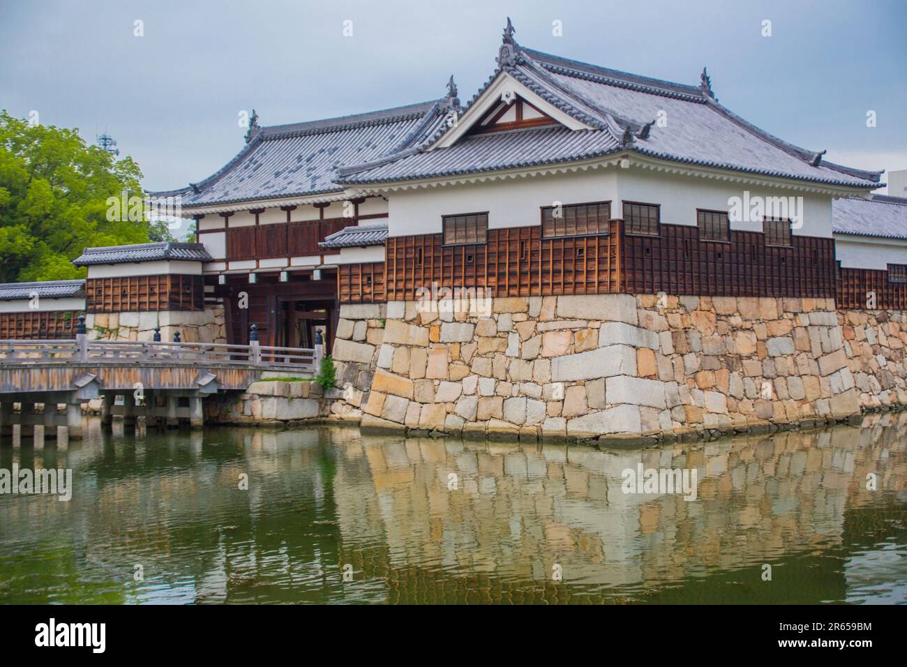 Omote-gomon Gate and Gomon Bridge at Hiroshima Castle Stock Photo - Alamy
