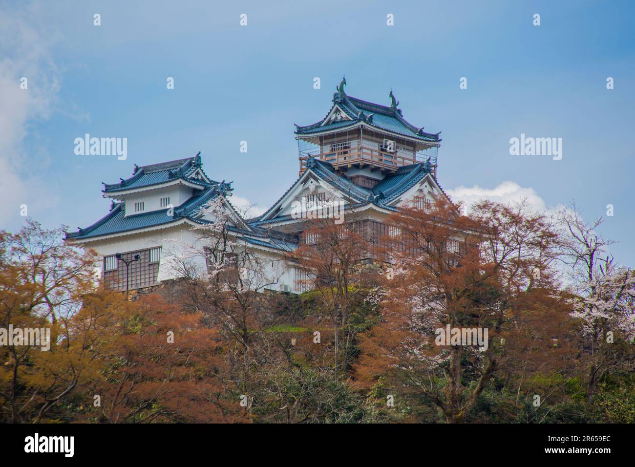 The large and small keep of Ono Castle Stock Photo - Alamy