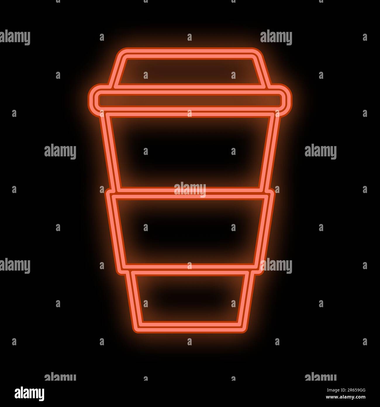 Bright luminous red neon sign for cafe bar restaurant pub beautiful ...