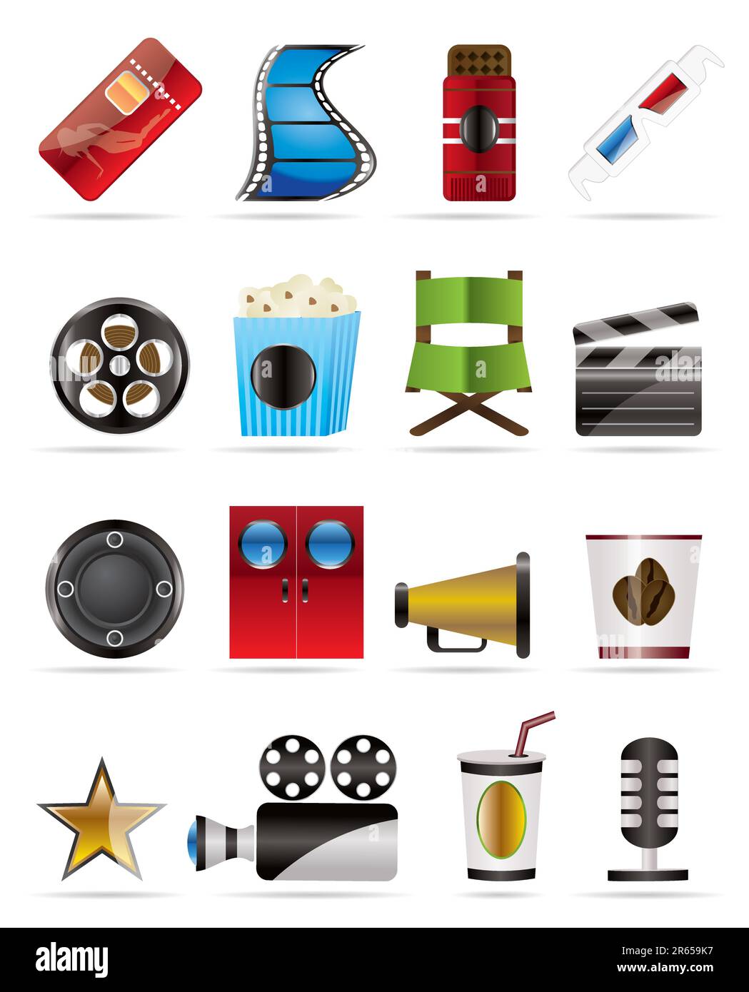 Cinema and Movie - vector icon set Stock Vector Image & Art - Alamy