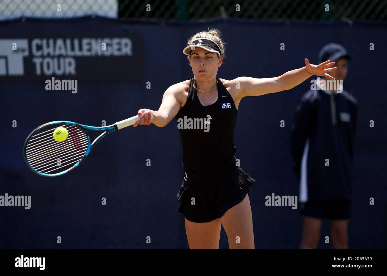 Maia Lumsden in action during her match against Oceane Dodin (not ...