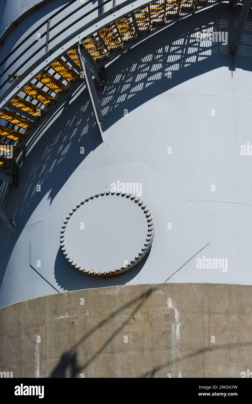 Detail of a Spiral Staircase leading to the top of a smoke stack Stock ...