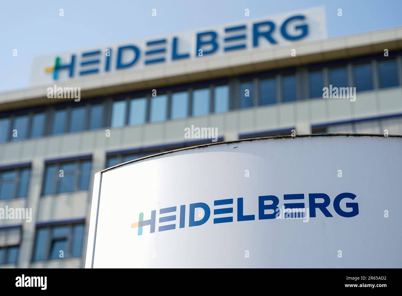 Wiesloch, Germany. 07th June, 2023. The lettering "Heidelberg" is ...