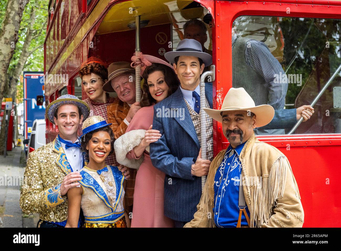 London, UK. 7 June 2023. The lead cast of 42nd STREET arrives at Sadler ...
