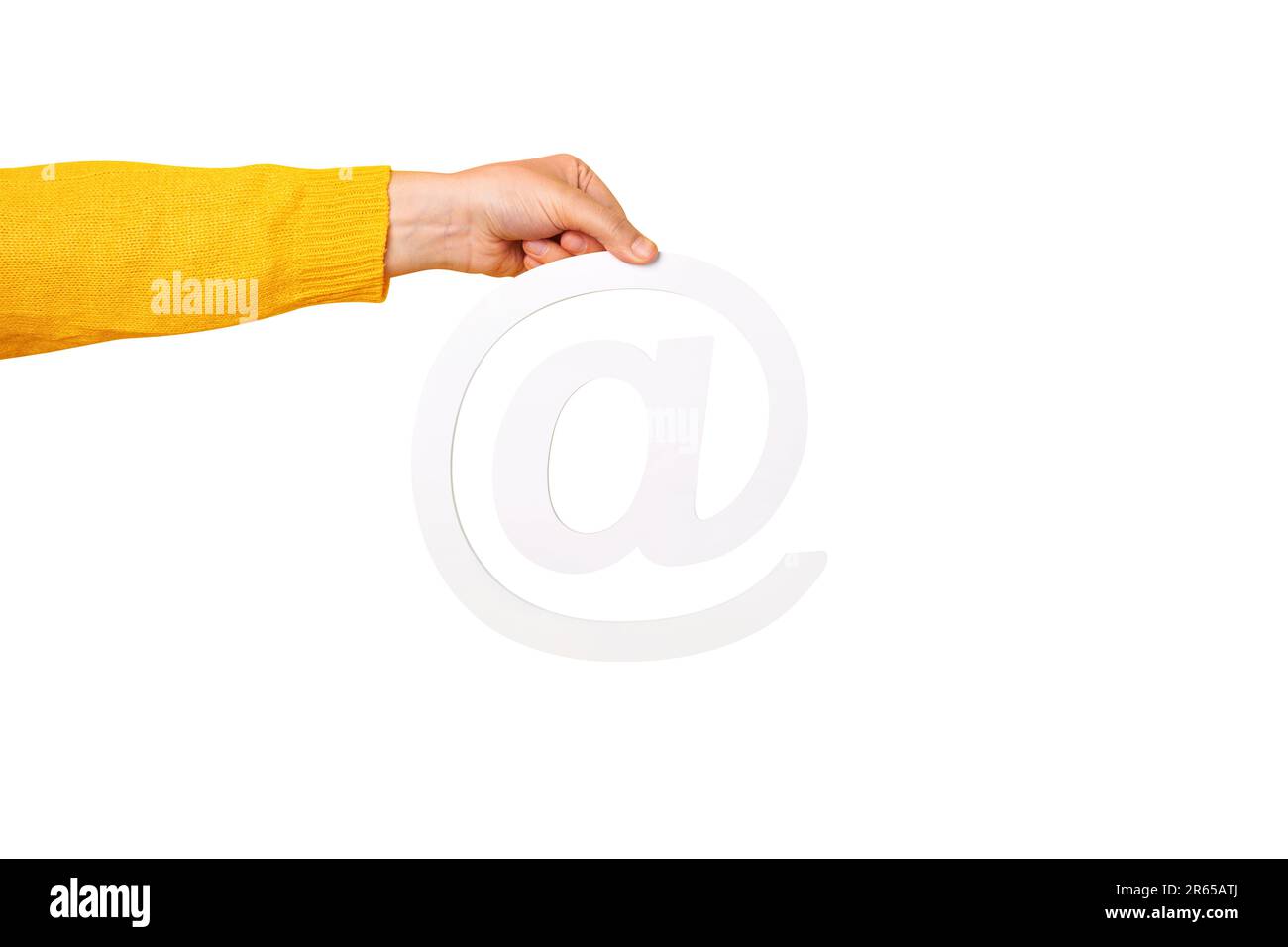 email sign in hand isolated on white background Stock Photo - Alamy