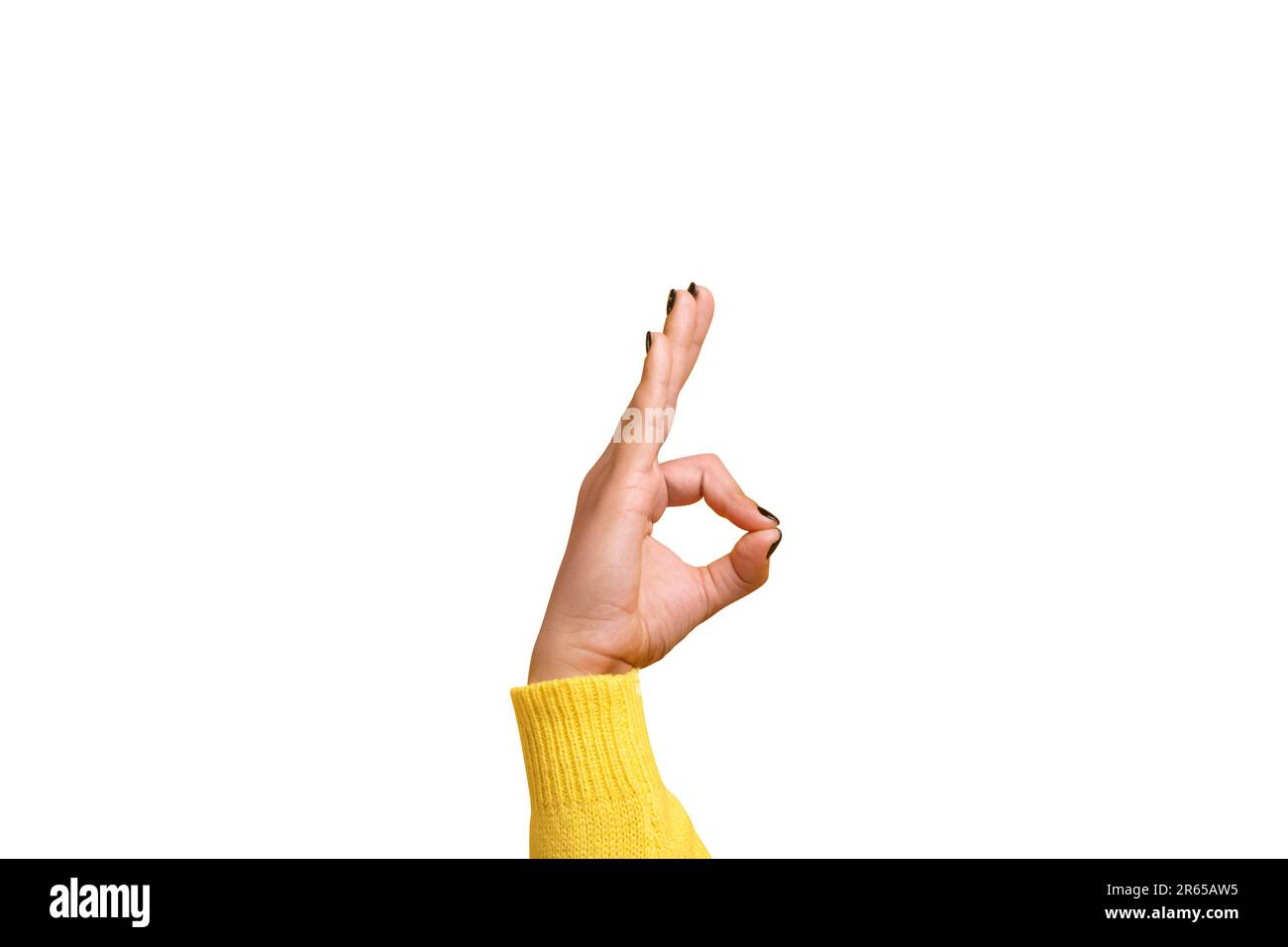 hand ok sign isolated on white background Stock Photo - Alamy