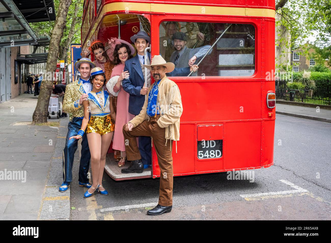 London, UK. 7 June 2023. The lead cast of 42nd STREET arrives at Sadler ...