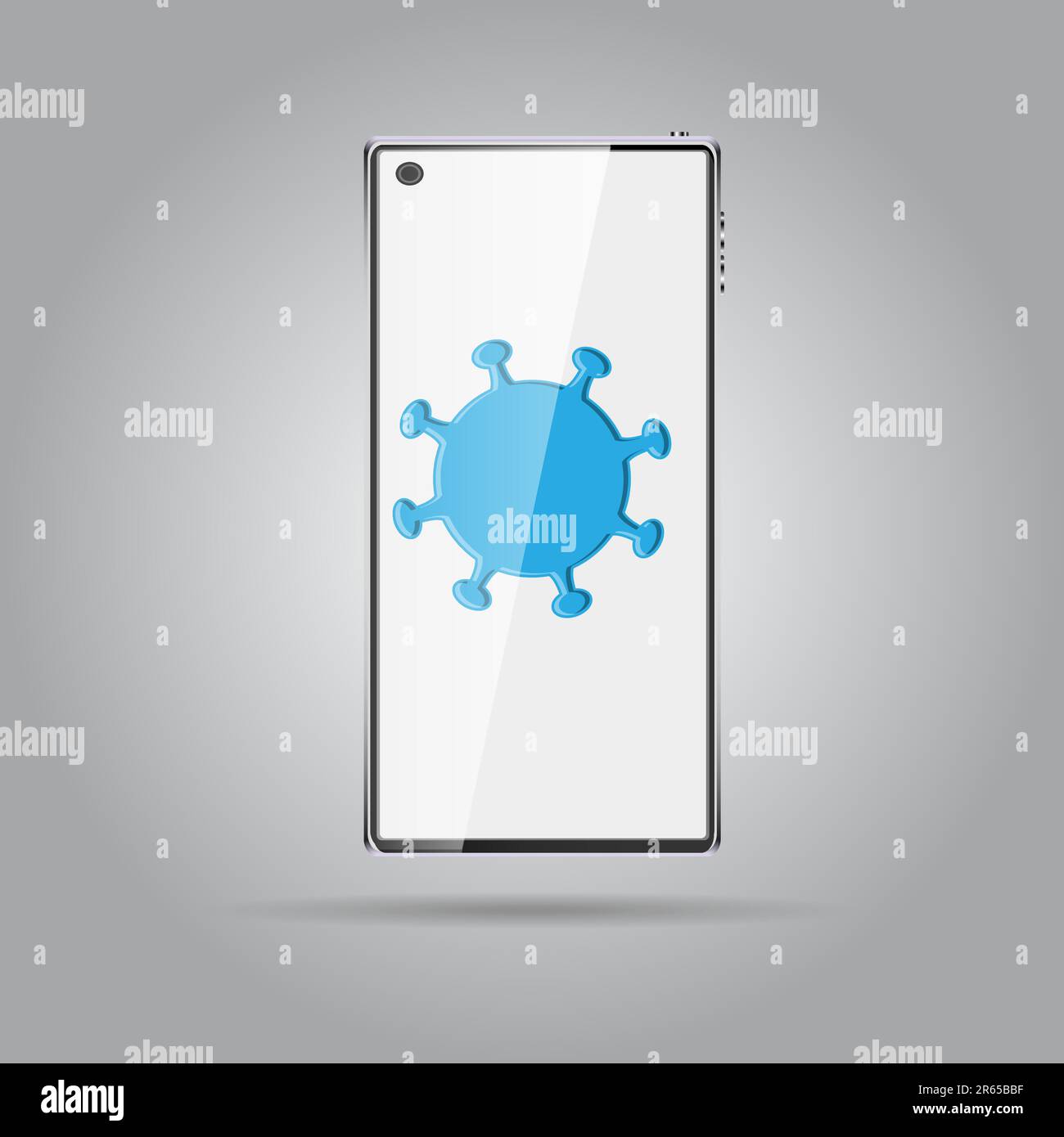 Digital modern touchscreen mobile phone smartphone on a white ...