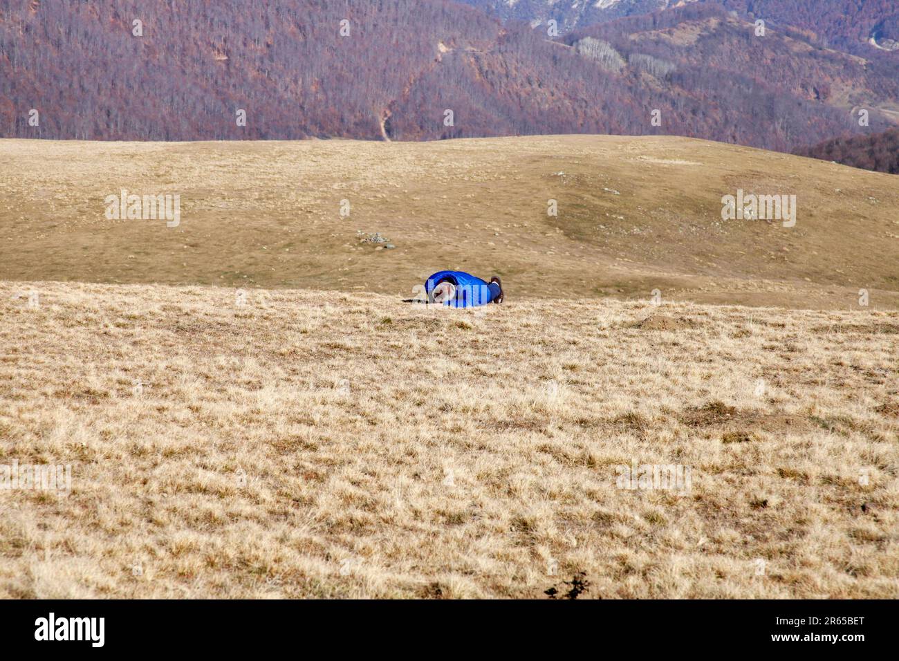 happy peaceful reclining man in nature Stock Photo - Alamy