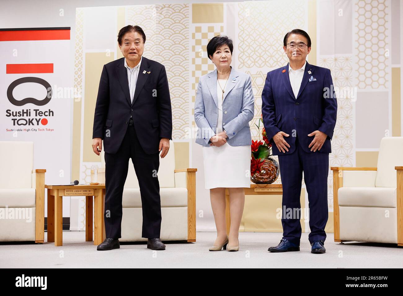 Tokyo, Japan. 7th June, 2023. (L to R) Takashi Kawamura Mayor of Nagoya ...