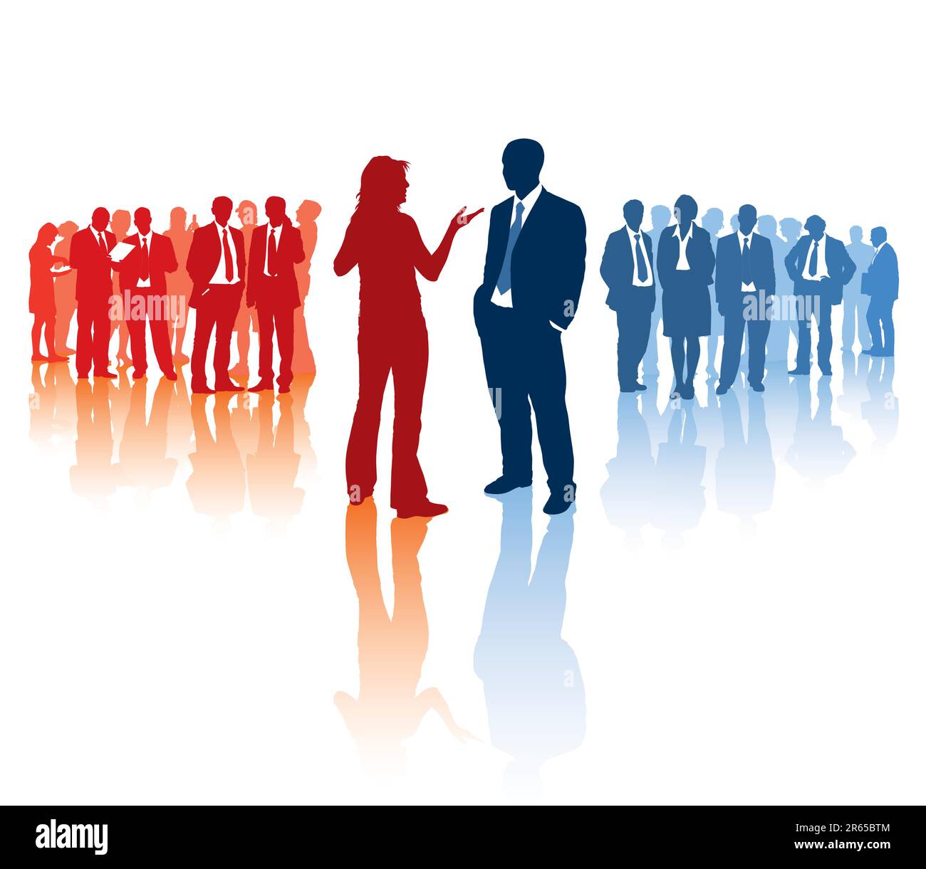 Meeting of two different business teams and their leaders Stock Vector ...