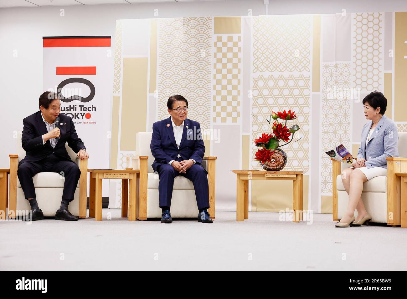 Tokyo, Japan. 7th June, 2023. (L to R) Takashi Kawamura Mayor of Nagoya ...