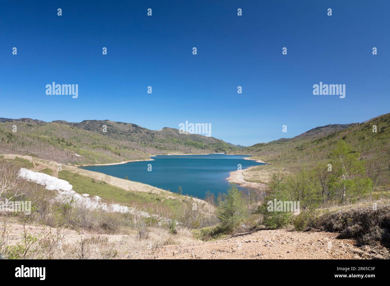 Lake Notan in fresh green Stock Photo - Alamy