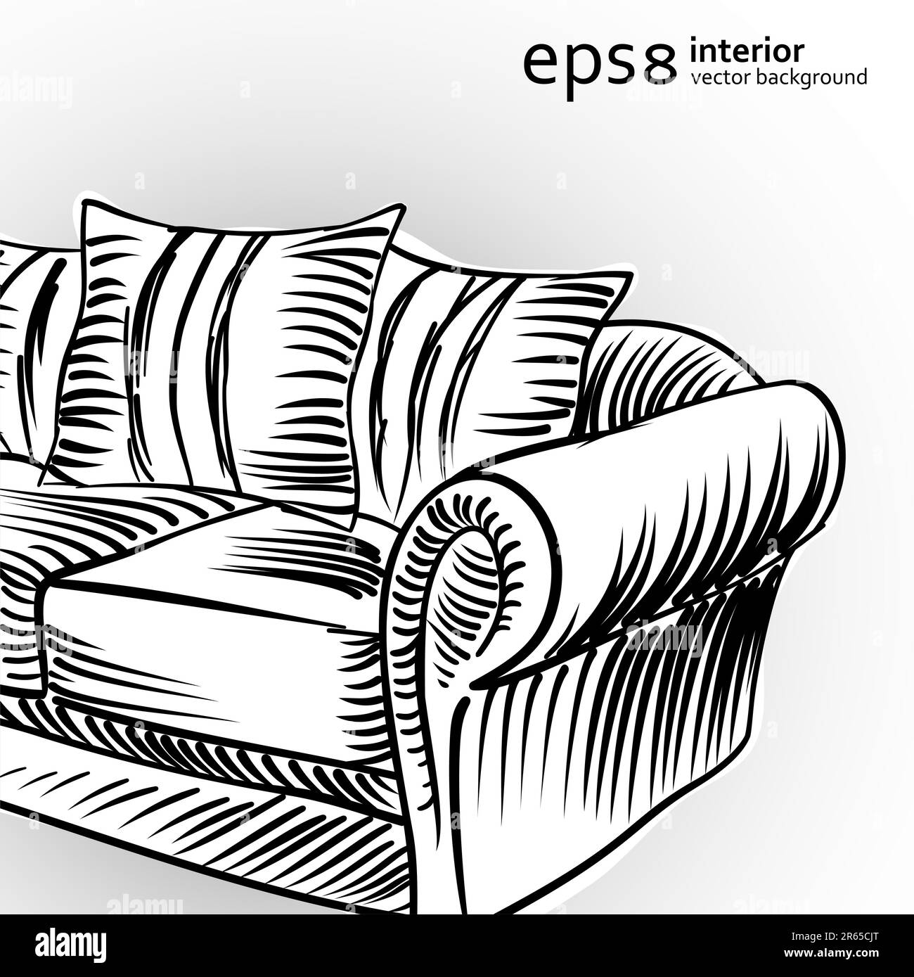 Graphic sketch room interior Black and White Stock Photos & Images - Alamy