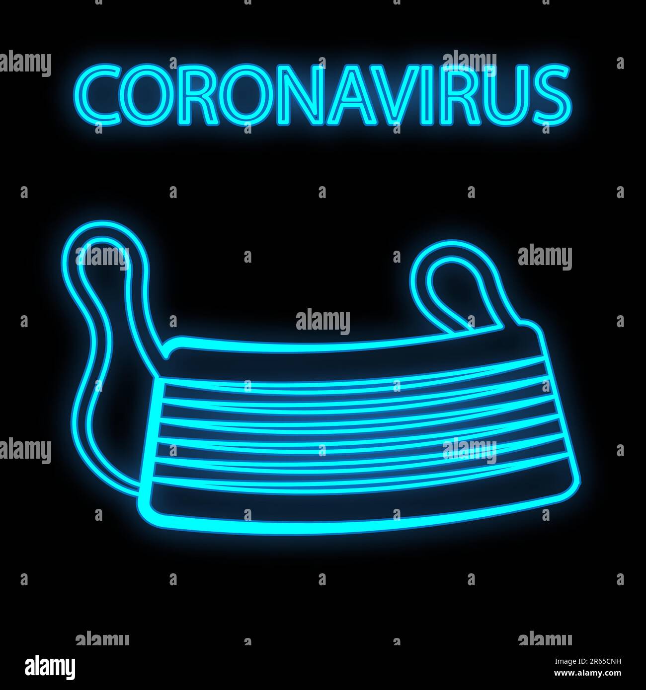 Bright glowing blue medical scientific digital neon sign for hospital ...