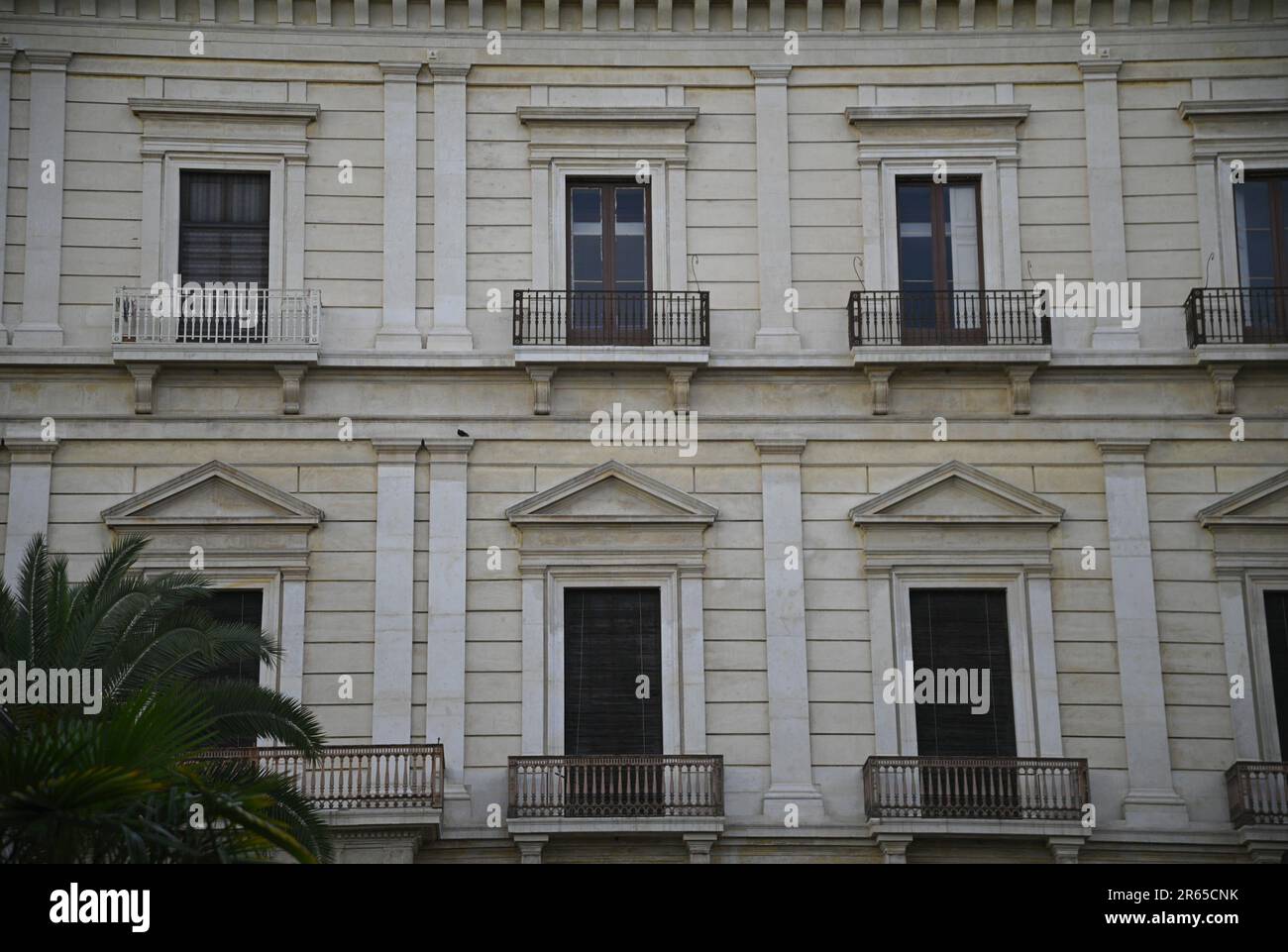 Old Neoclassical building facade on Via Salvatore Tomaselli in Catania ...