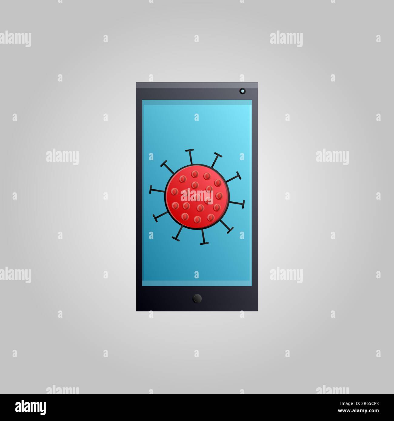 Digital modern touchscreen mobile phone smartphone on a white ...